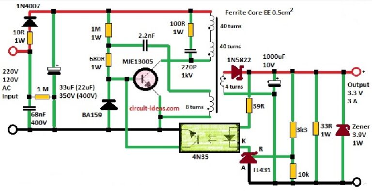 Simple 3.3V 3Amp SMPS Circuit - Circuit Ideas for You