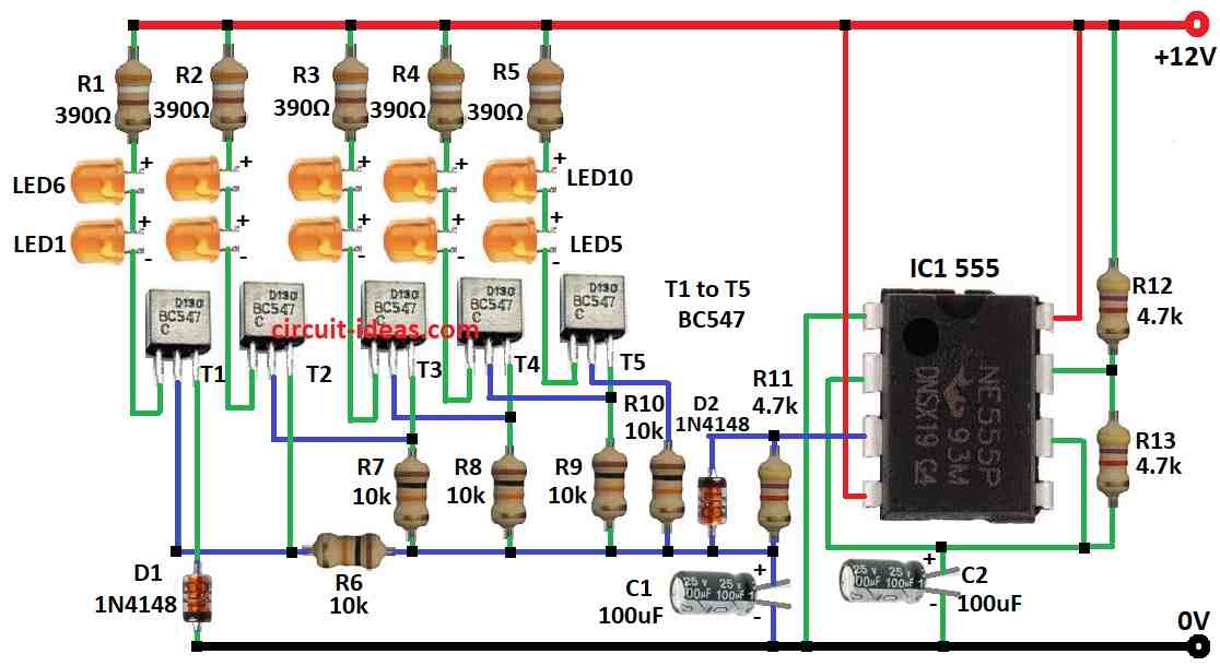 Simple Motorcycle LED Turn Signal Indicator Circuit - Circuit Ideas for You
