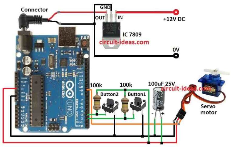 Simple Servo Motor Controller Circuit Using Arduino Circuit Ideas For You