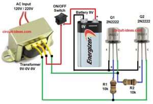 Simple 9V Transistor Inverter Circuit - Circuit Ideas for You